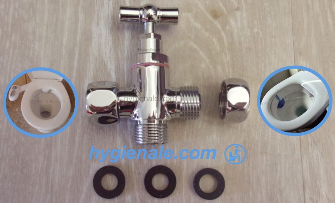 Robinet d'arrêt 3 voies pour kit wc toilette japonaise